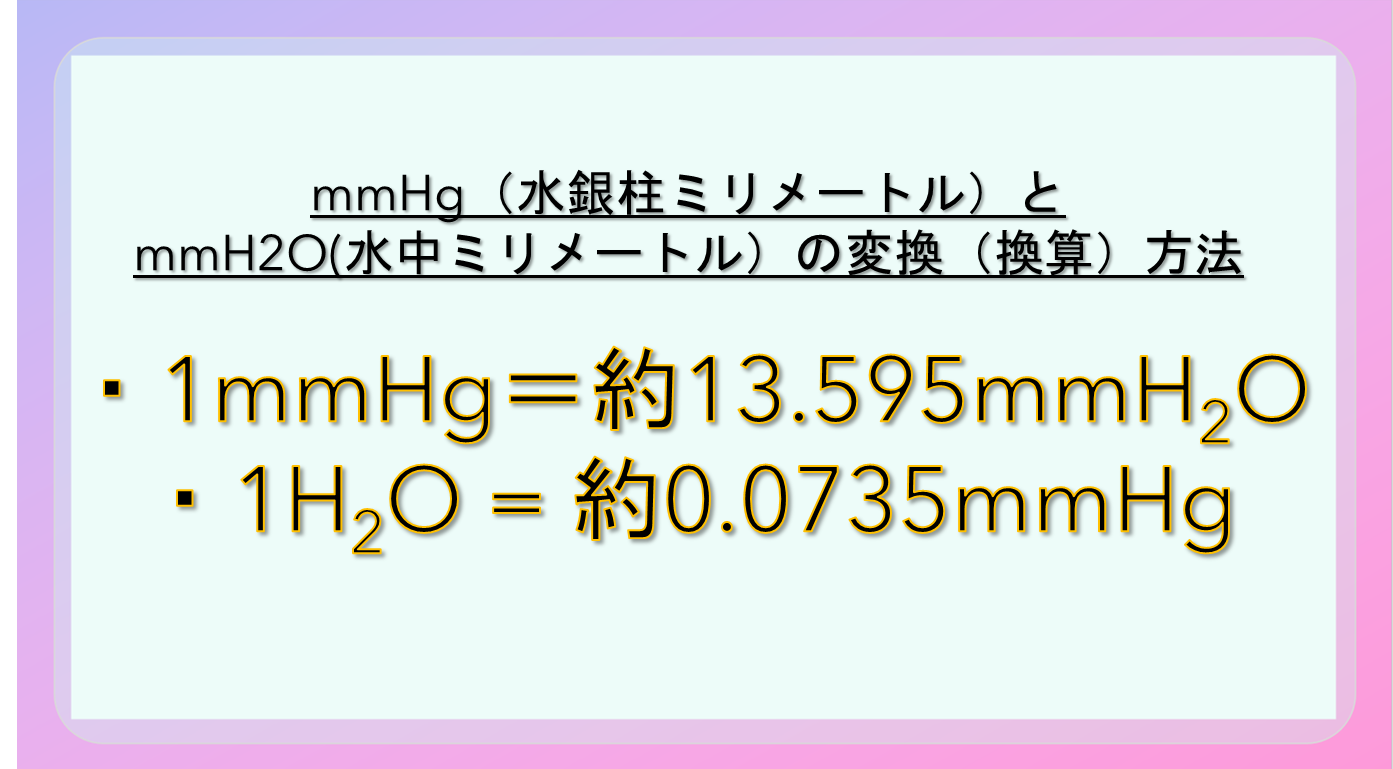 MmHg mmH2O 